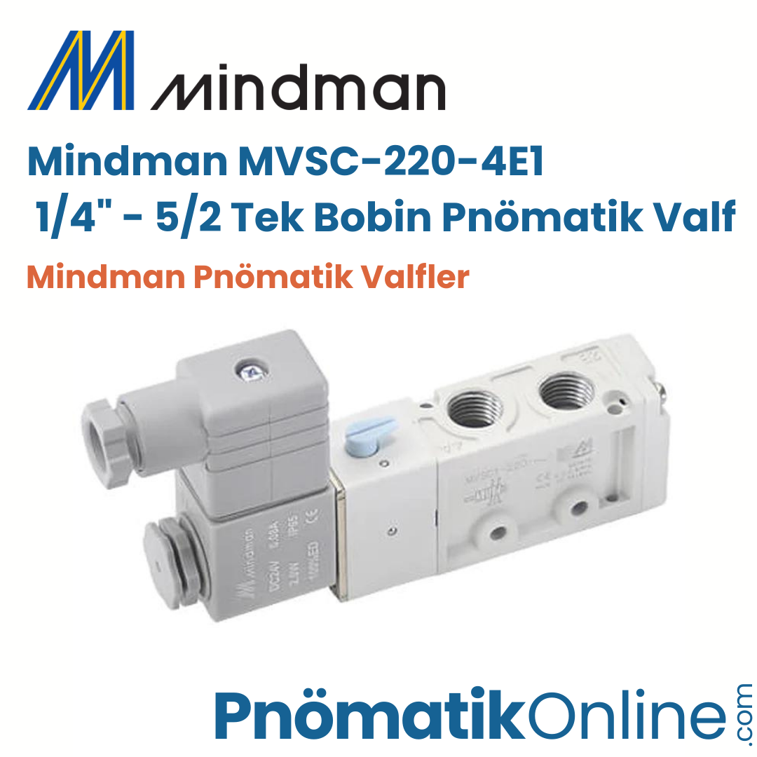 Mindman MVSC-220-4E1 Valf Özellikleri ve Fiyatları
